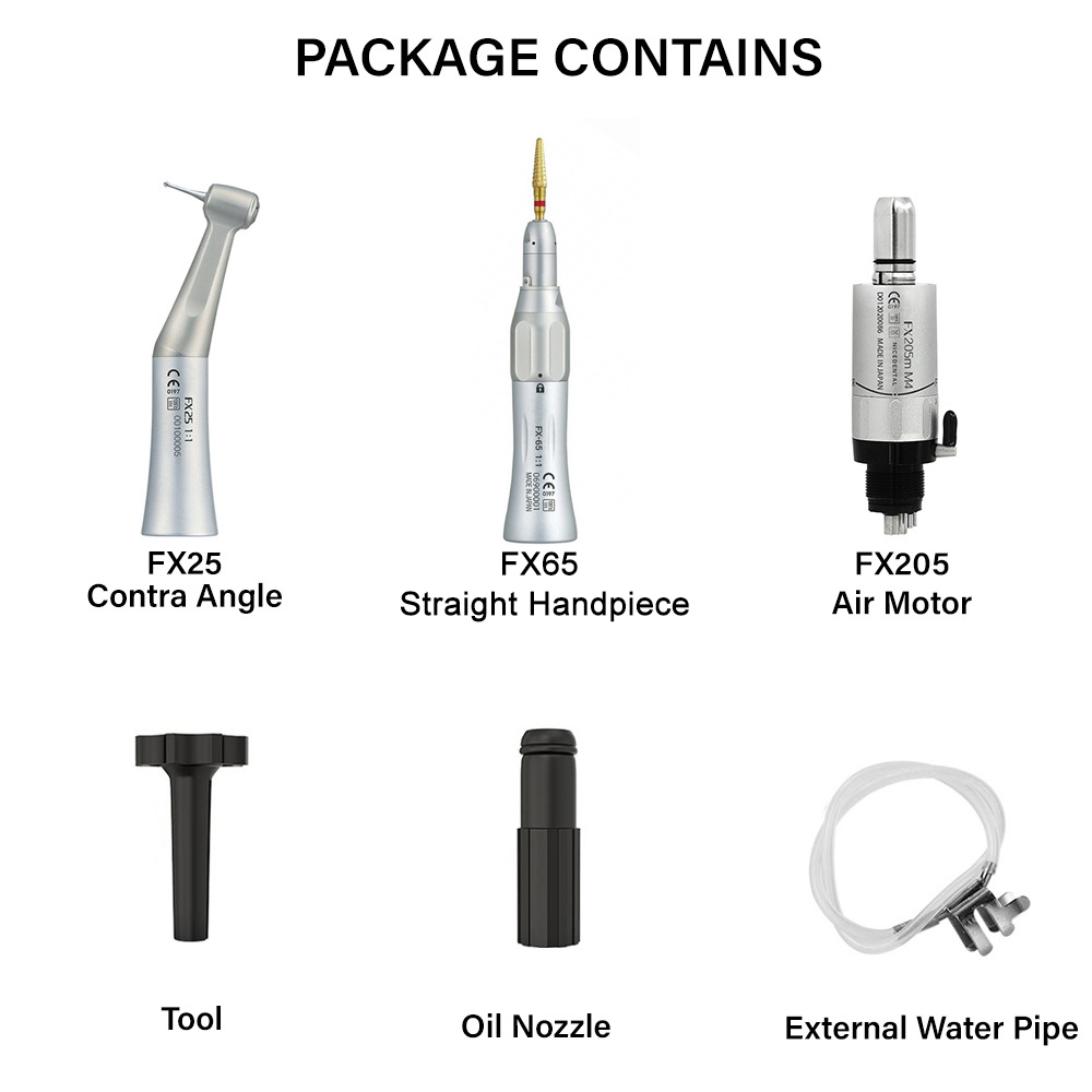 Dental Handpiece Low Speed FX25Contra Angle FX205Air Motor FX65Straight ...