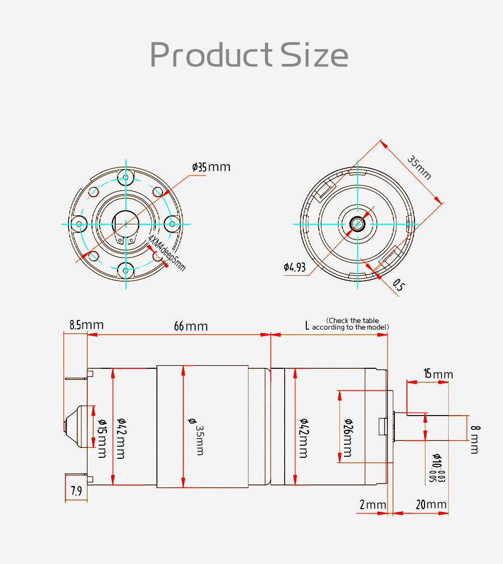 42GP-775 DC Gear Motor With Bracket Metal Planetary Gear 12V~24V ...