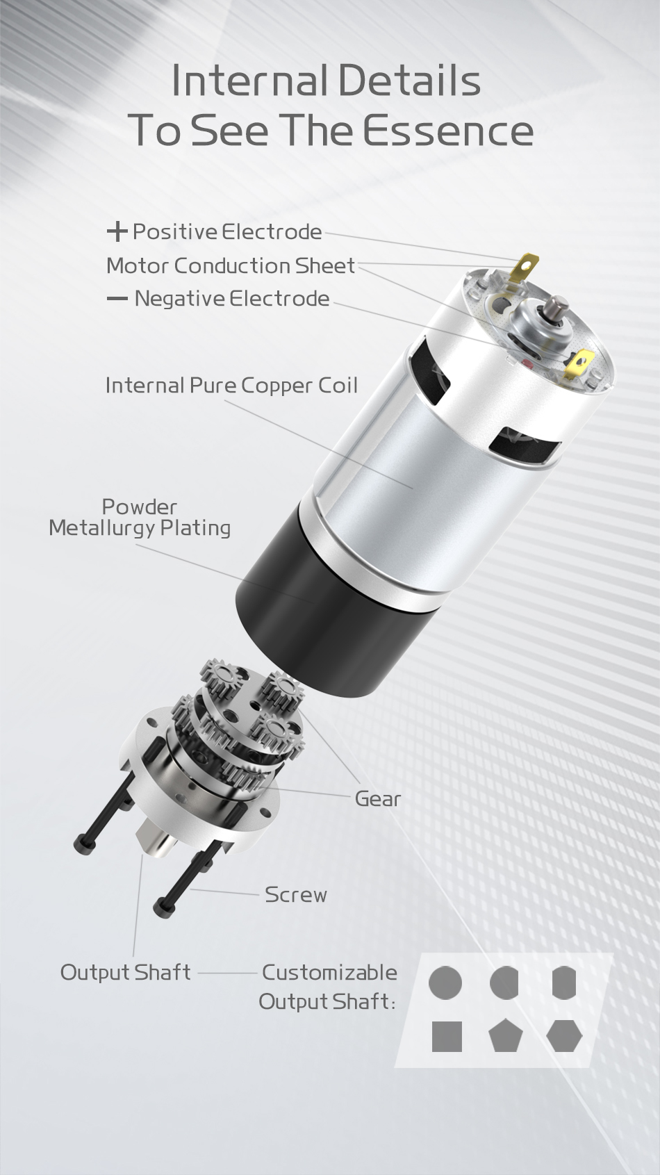 42GP-775 DC Gear Motor With Bracket Metal Planetary Gear 12V~24V ...