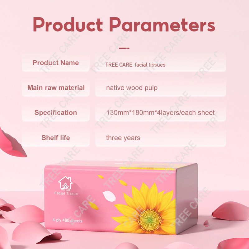 Tree Care Facial Tissue 8 Packs 4 Ply 480 Sheets Paper Towel Tissue ...
