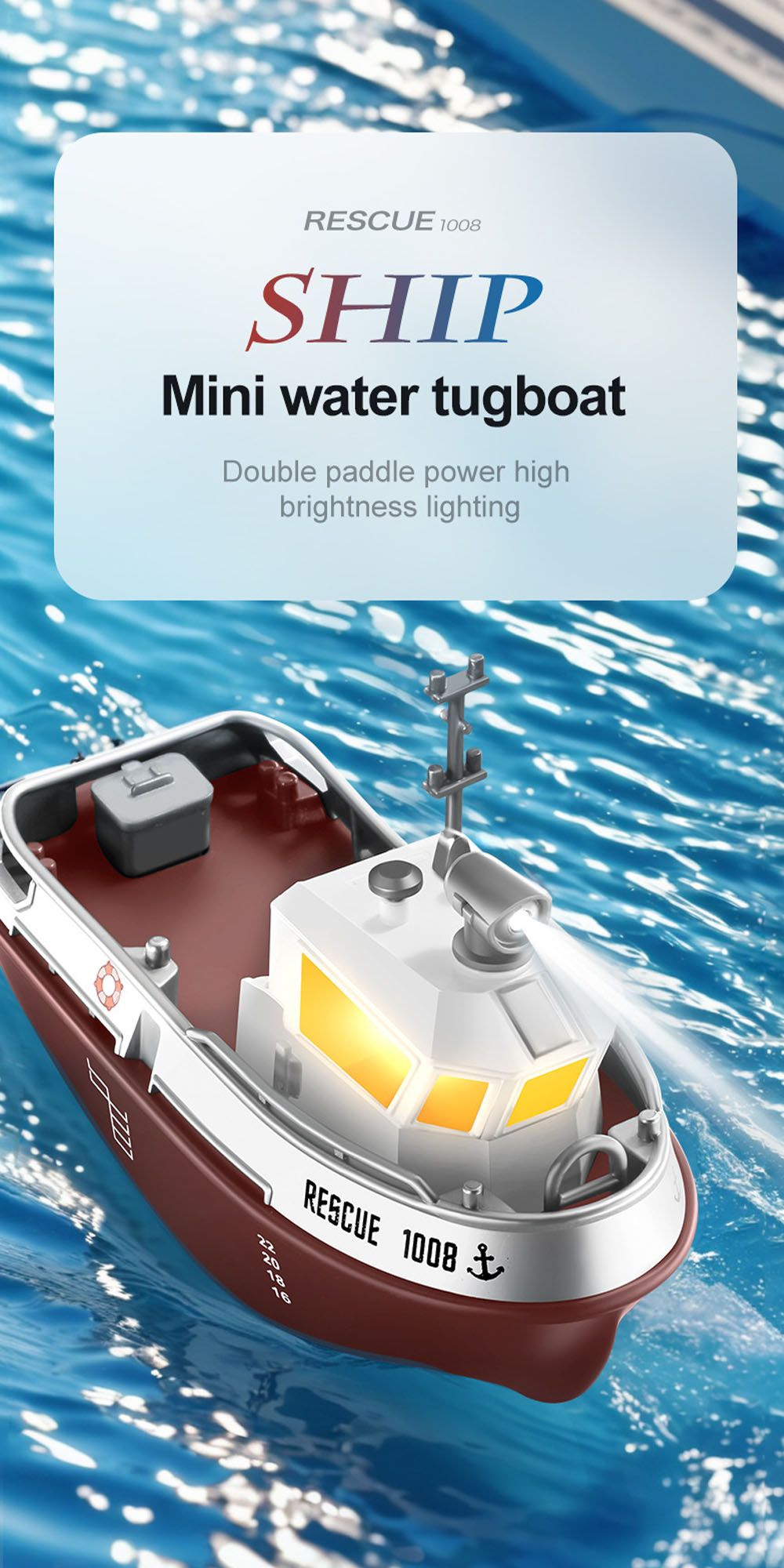 MINI RC Control Tugboat Boat Powerful Dual Motor 2.4G Radio Remote ...