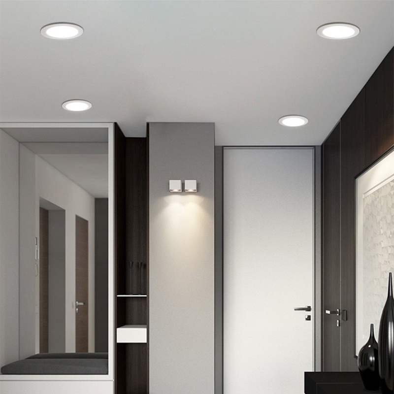 Pin Light LED Ceiling Light Ultra Thin Downlight Tri Color Panel Lamp ...