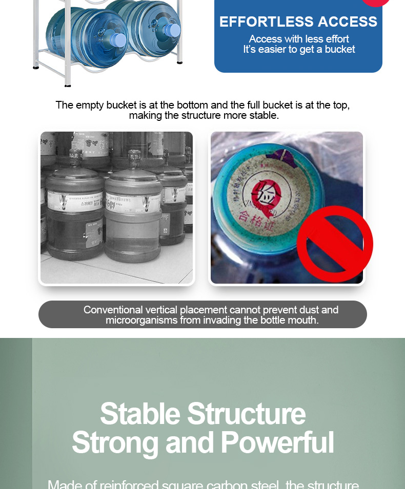 Water Gallon Rack 3/4/5 Layer Mineral Water Rack Carbon Steel Bucket ...