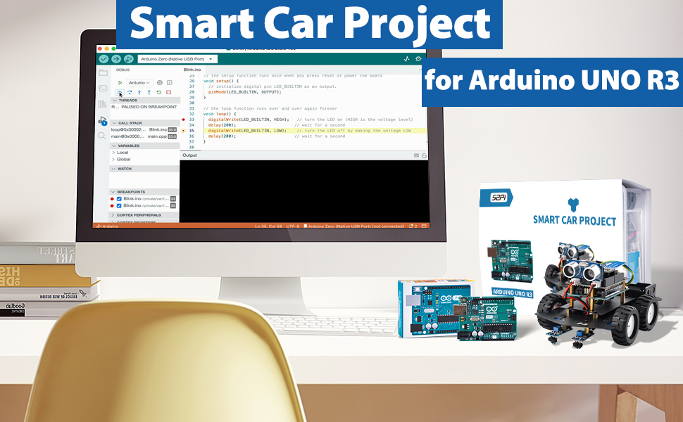 52Pi Smart Car Kit Project for Arduino UNO R3 with Ultrasonic Sensor | Shopee Philippines