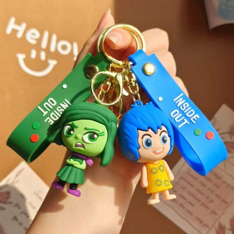 Inside Out Keychain - Disney Sadness Anxiety Anger Disgust Joy Envy ...