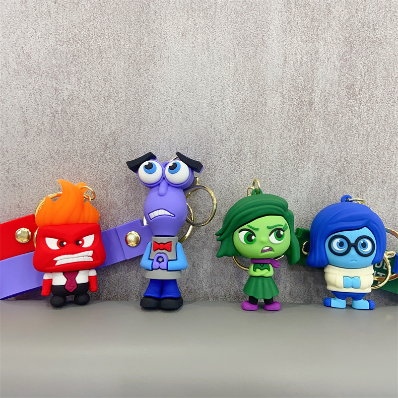 Inside Out Keychain - Disney Sadness Anxiety Anger Disgust Joy Envy ...