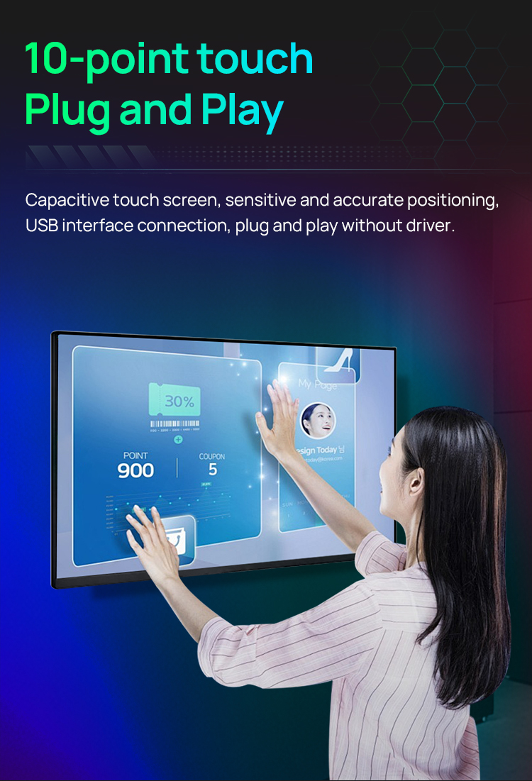 Anmite 24-inch 1080P capacitive touch computer monitor IPS 100% sRGB ...