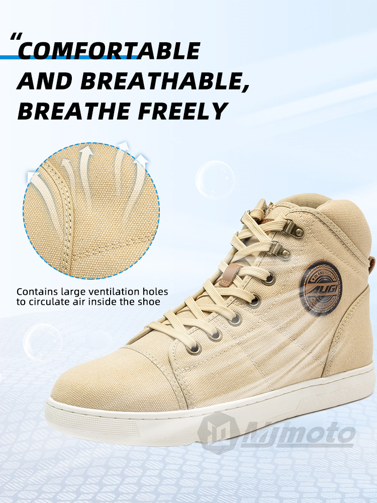 AUGI Motorcycle Canvas Sports Cycling Shoes Men Women Breathable Retro ...
