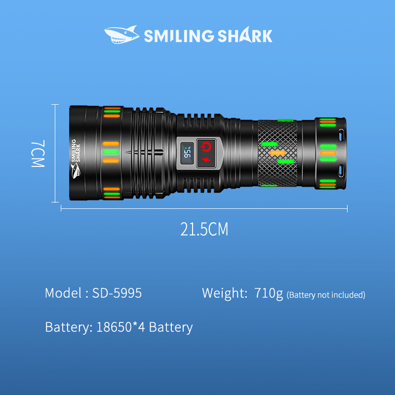 Smiling Shark SD5995 Powerful Flashlight M80.2 12000 Lumens Led Torch ...