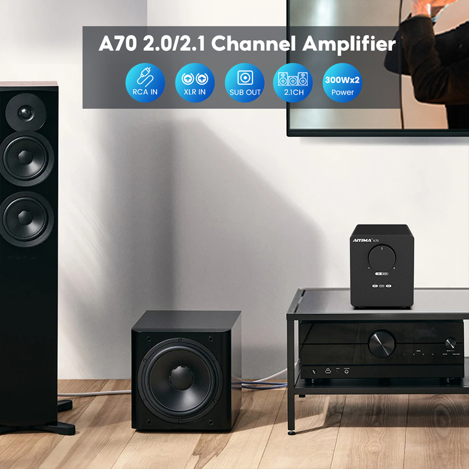 AIYIMA A70 Balanced Stereo Amplifier 300W×2 Class D TPA3255 2.0 Channel ...