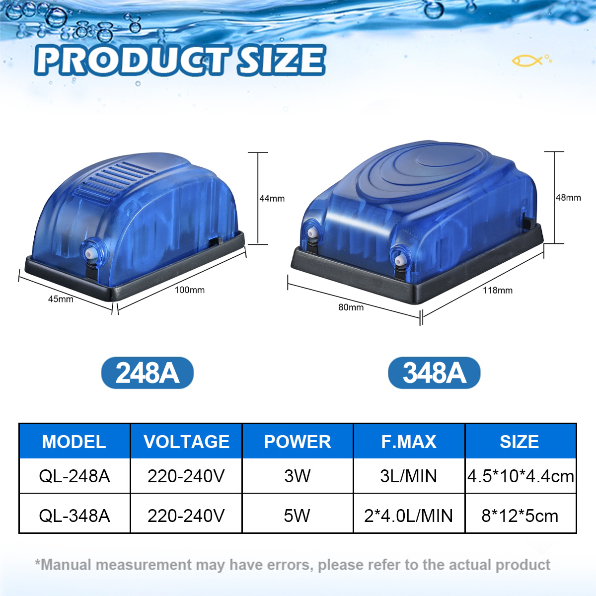 Aquarium Air Pump Fish Tank Oxygen Pump Aquarium Air Compressor ...