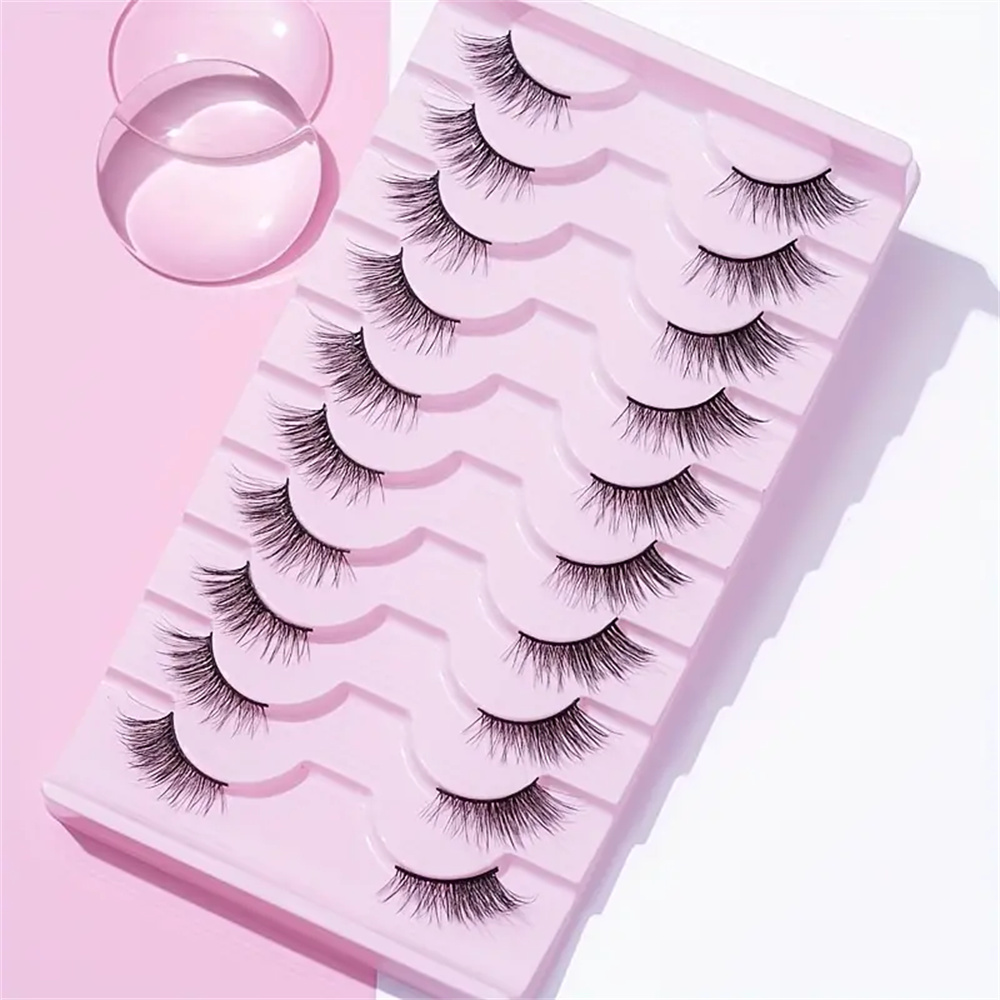 10 Pairs Of False Eyelashes Imitation Mink Natural Fine Fluffy Eyelash ...