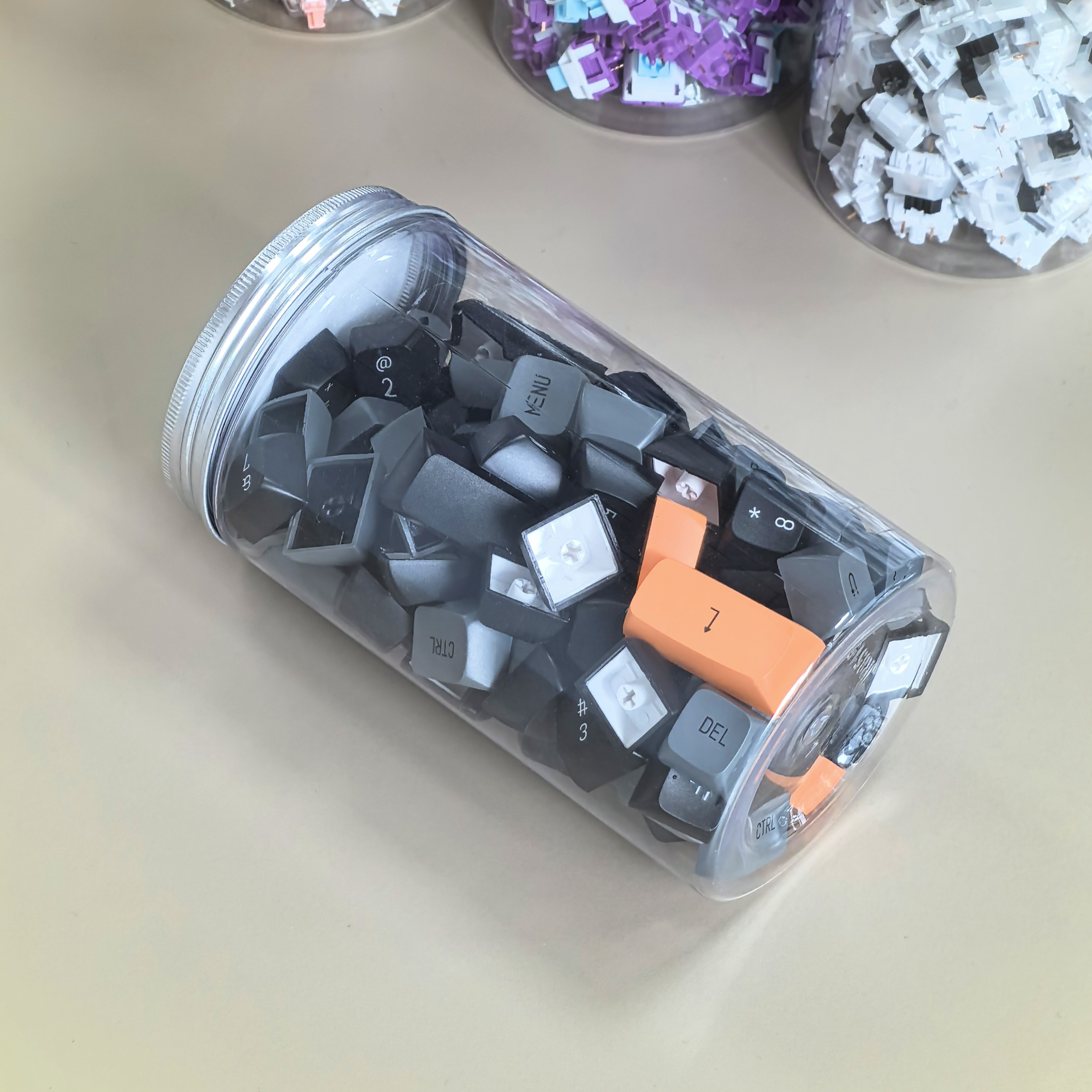 108 Keys CSA Profile Grey Mechanical Keyboard Keycaps Simple Cross-axis ...