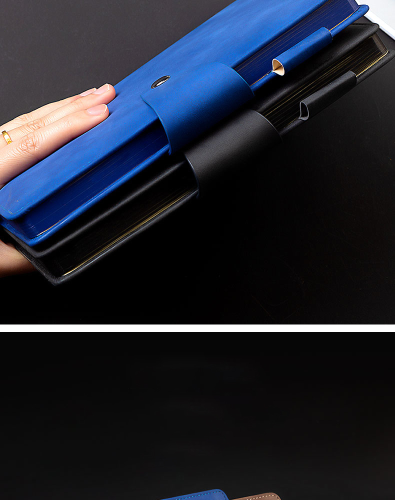 1piece of 120 sheets/240 pages triangular buckle notebook with buckle ...