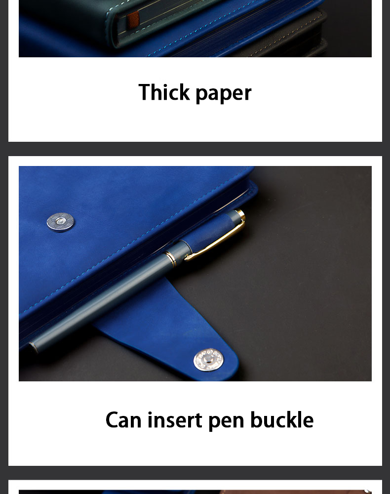 1piece of 120 sheets/240 pages triangular buckle notebook with buckle ...