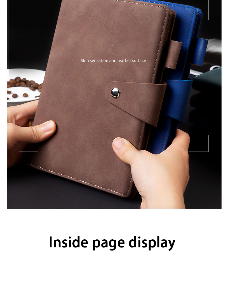 1piece of 120 sheets/240 pages triangular buckle notebook with buckle ...