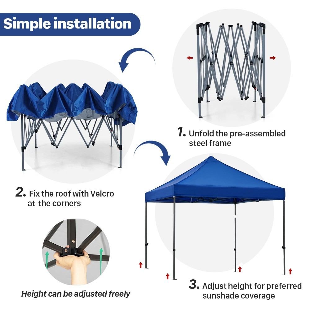 2x2M/3x3M/3x4.5M/3x6M Folding Waterproof Tent Retractable Canopy ...