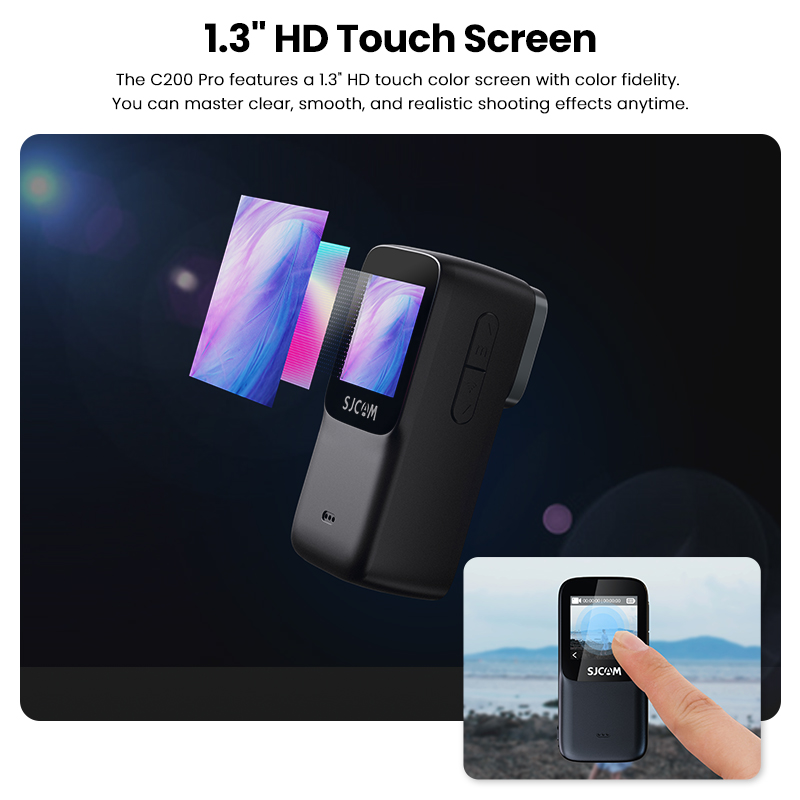 SJCAM C200 4K Mini WiFi Action Camera with 1.28 Inch IPS Screen 5M Body ...