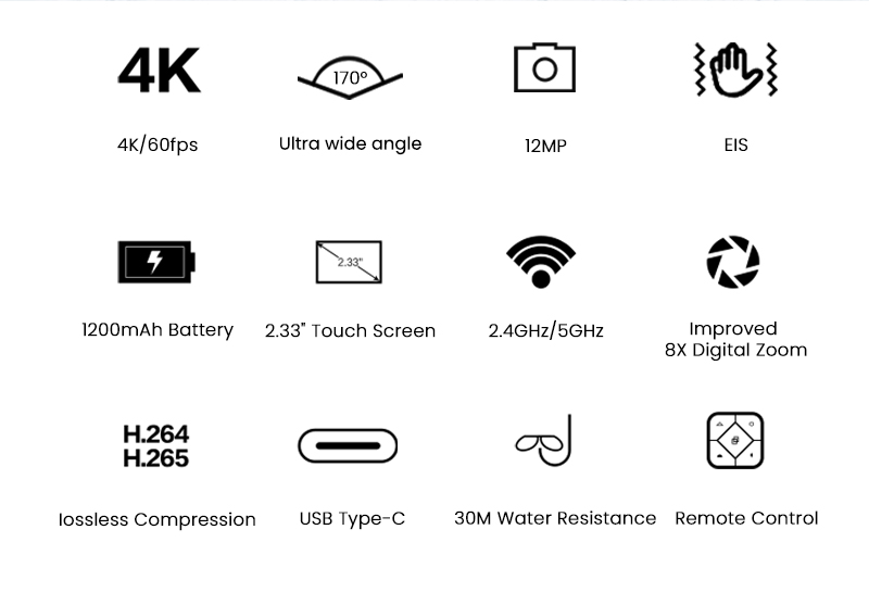 SJCAM SJ8Pro 4K60fps Action Camera SJ8 Dual Screen | Shopee Philippines