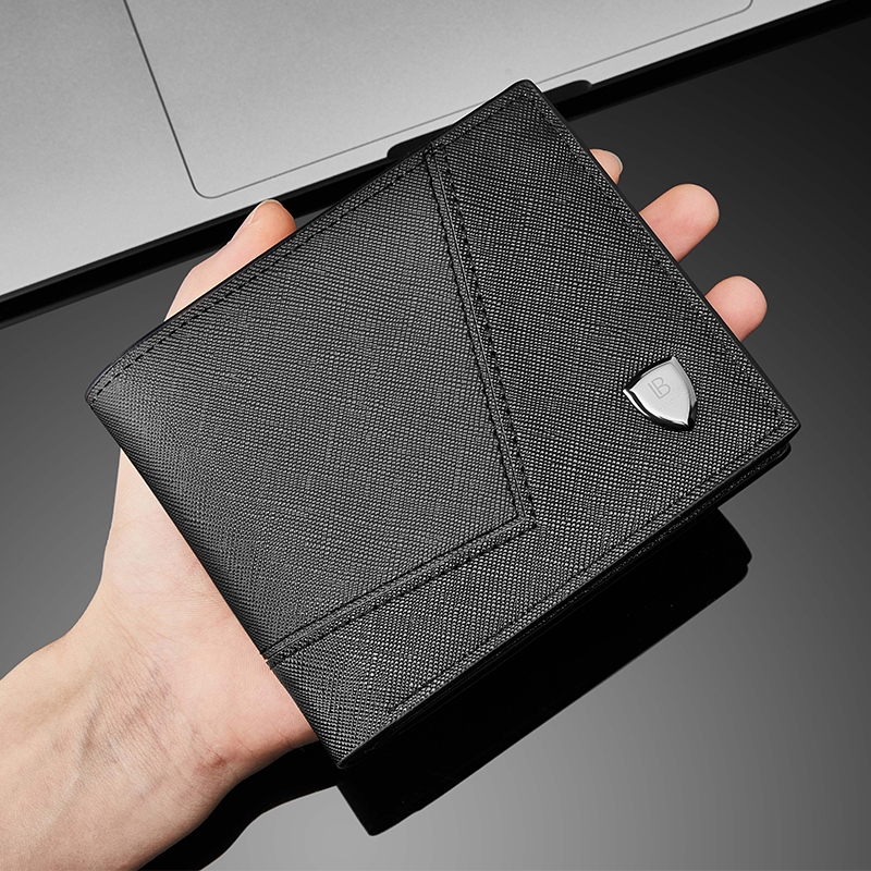 Bostanten Horizontal Stripes Wallet For Men Classic Leather Holder ...