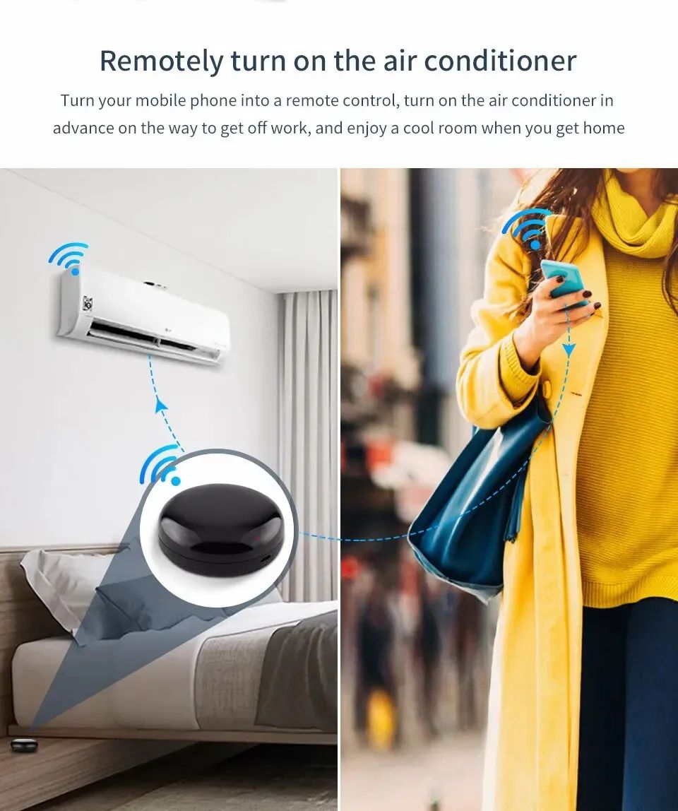 Smart IR Remote for Air Conditioner, Compatible with WiFi, Alexa, and ...