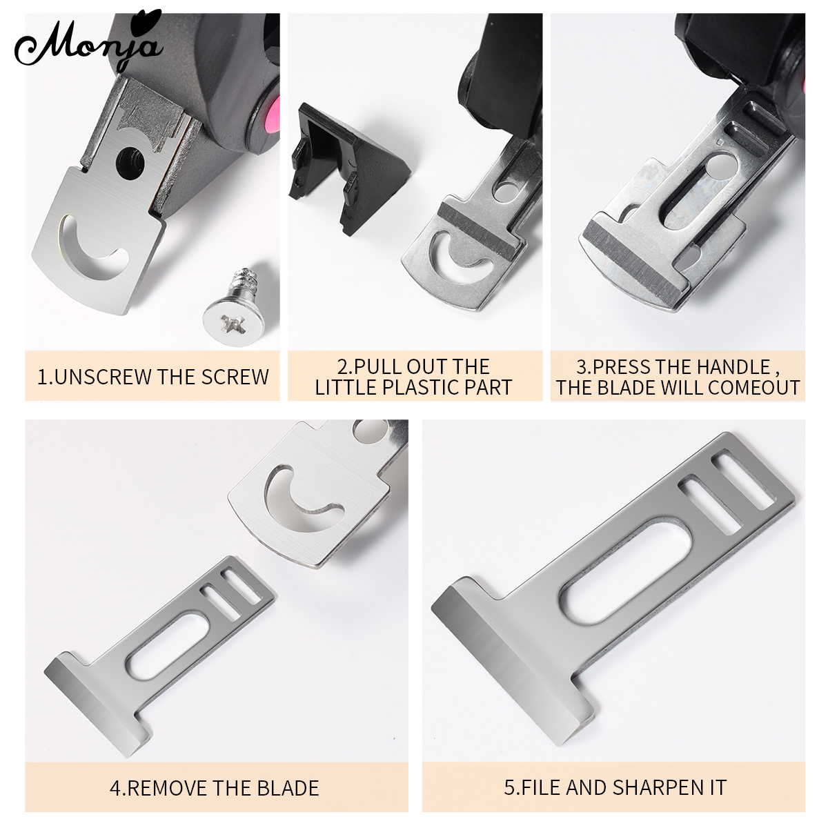 Monja Fake Nail Clippers U-shaped Adjustable Fake Nail Cutter Trimmer ...