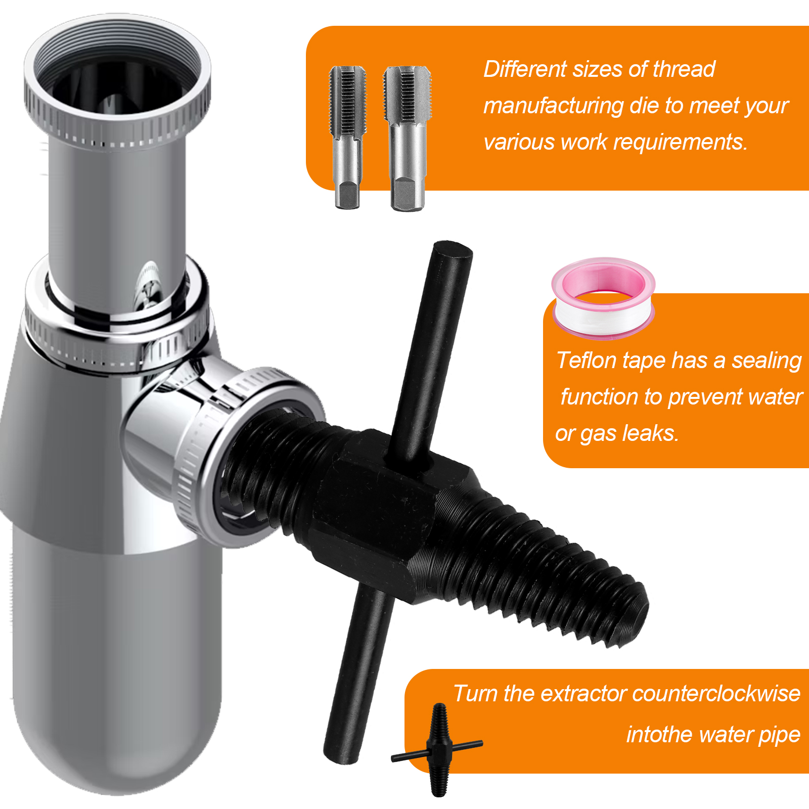 6Pcs/20Pcs PVC Thread Maker Tool Pipe Threader Kit with 1/2 Inch 3/4 ...