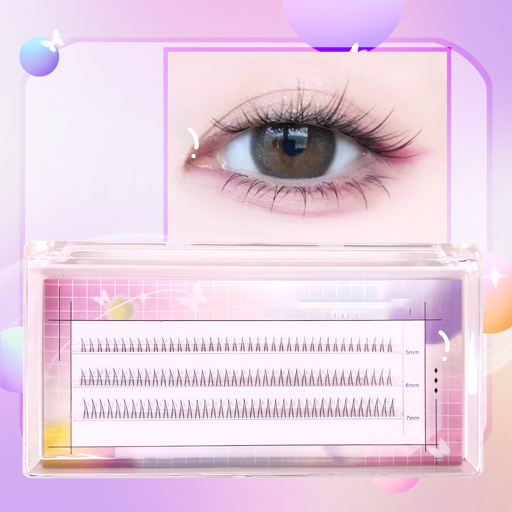 V-Shaped Lower Lashes 120 Clusters, Natural Look, 5/6/7Mm, Single Lash ...