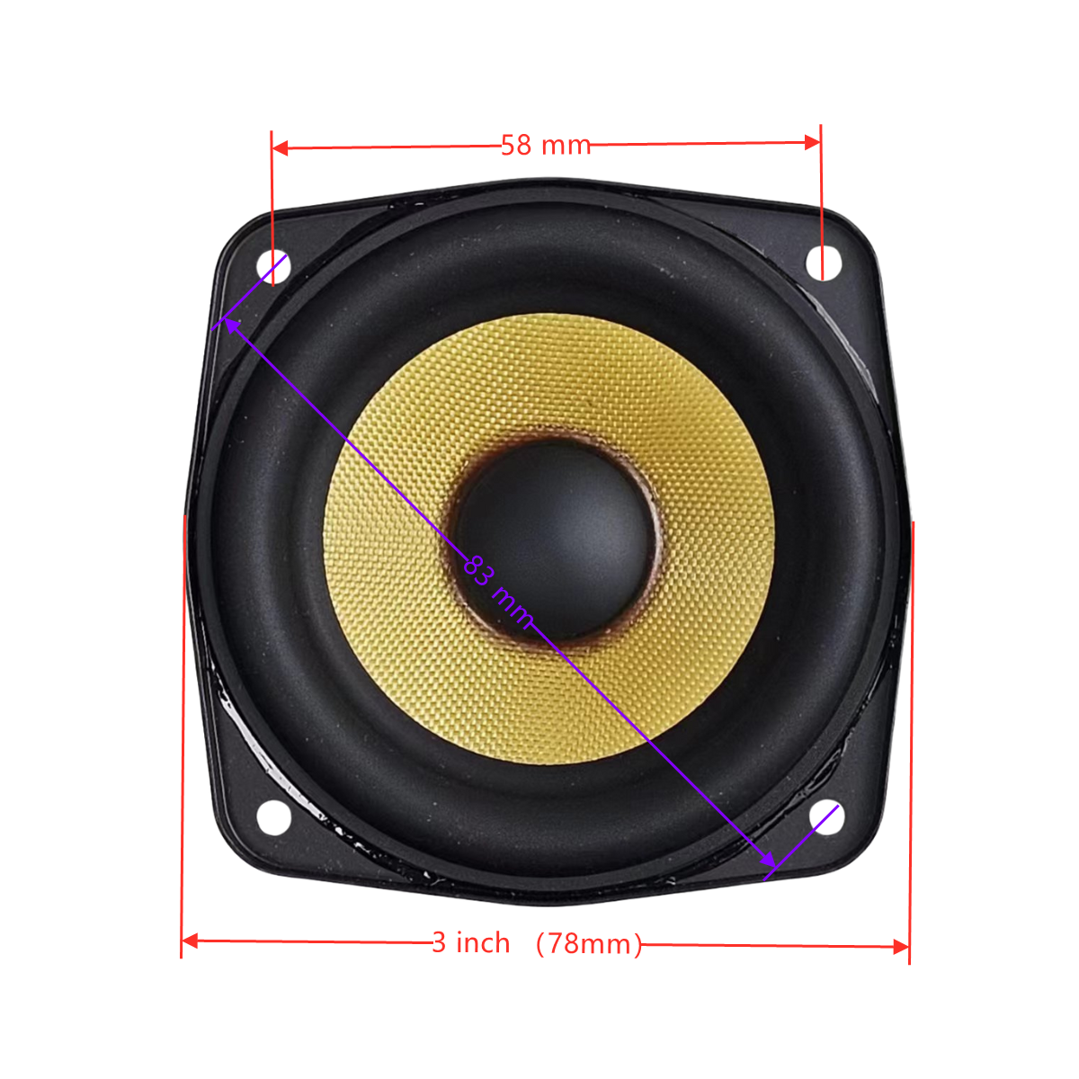 999DIY Peerless 3inch Midrange Speaker 8Ω 40W Speaker 3inch Car Speaker ...