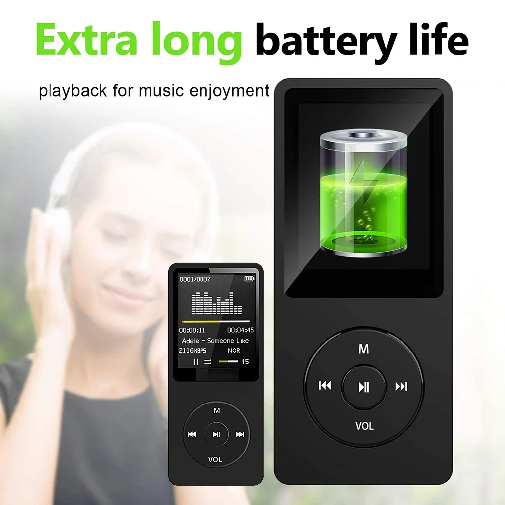 MP3 Player USB Charging Record Digital Display Screen Media Lossless ...