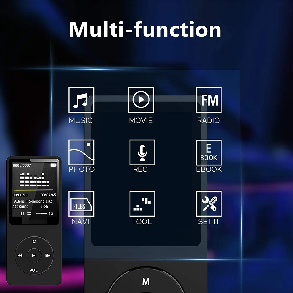 MP3 Player USB Charging Record Digital Display Screen Media Lossless ...