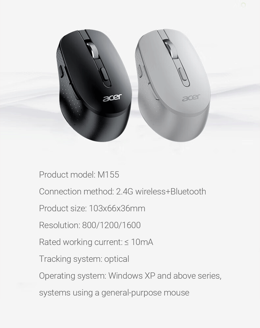 Acer wireless mouse M155 wireless Bluetooth dual-mode mouse type-c ...