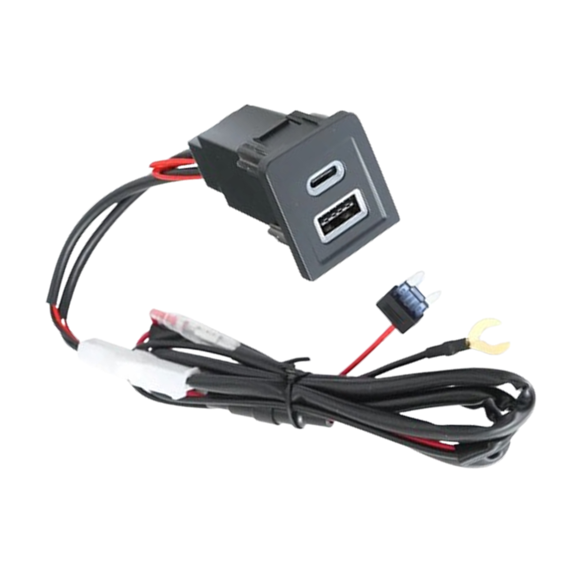 PD Type-C+QC 3.0 USB Car Central Control Lower Right Hole Fast Charger ...