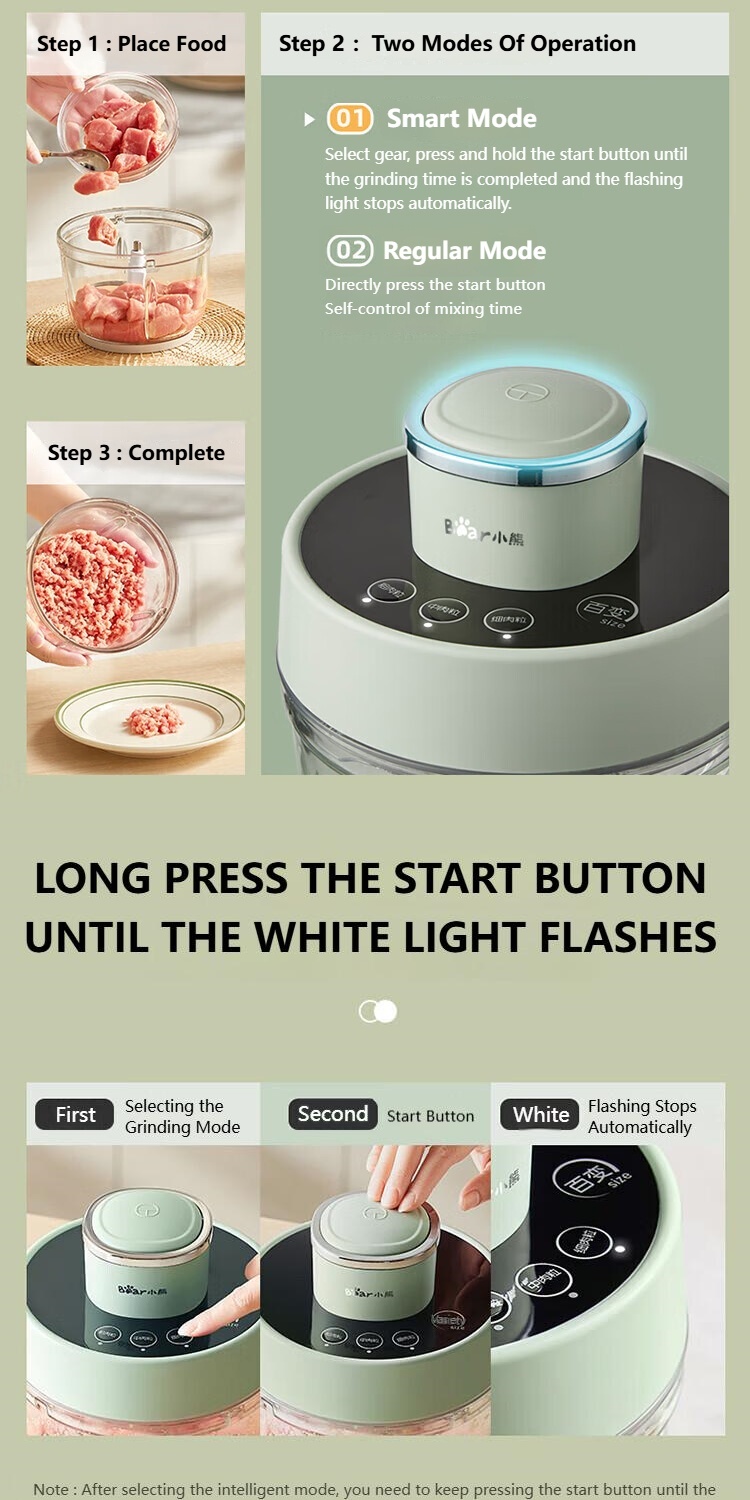 Bear Food Processor Electric Blender Heavy Duty Meat Grinder and ...