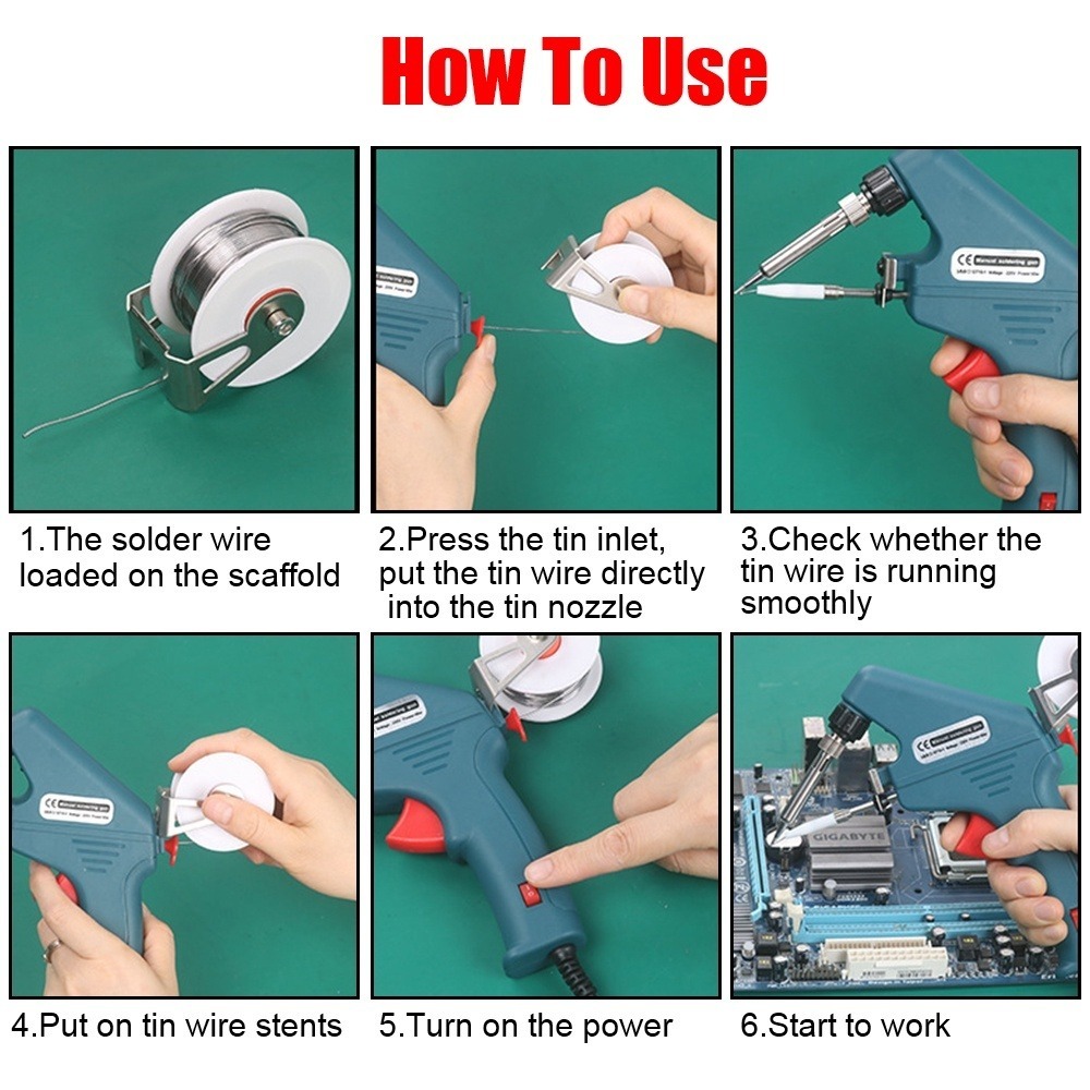 60W /220V Electric Welding Machine Automatic Tin Feeding Soldering Iron ...