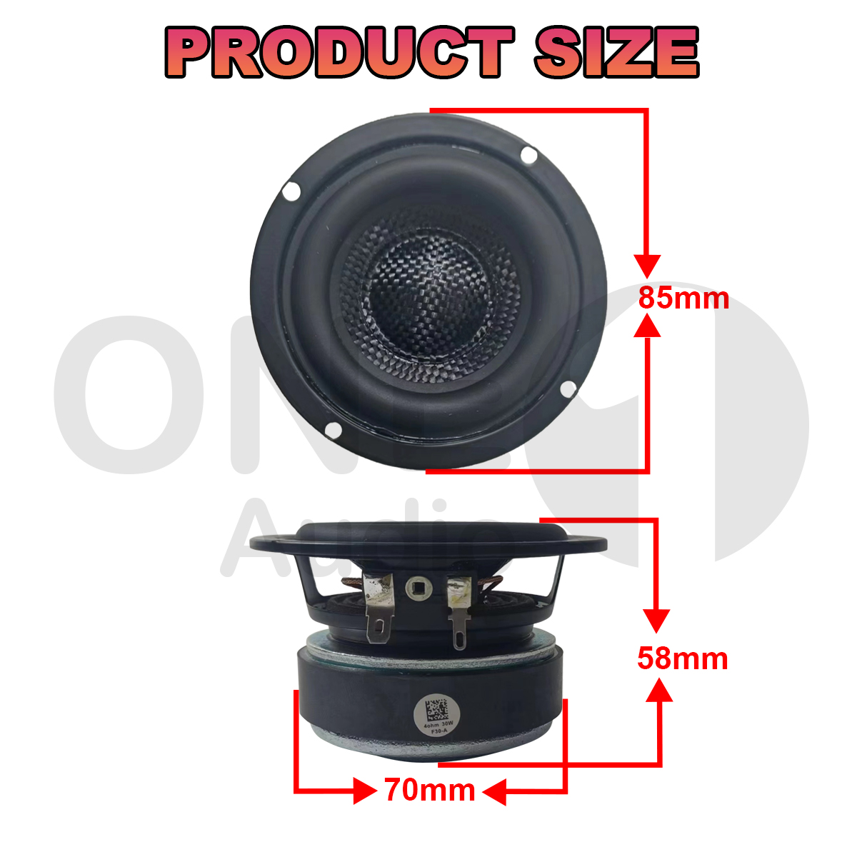OneAudio SU 3-inch 4 Ω 30W Midrange Speaker 3-inch Midrange Car Speaker ...