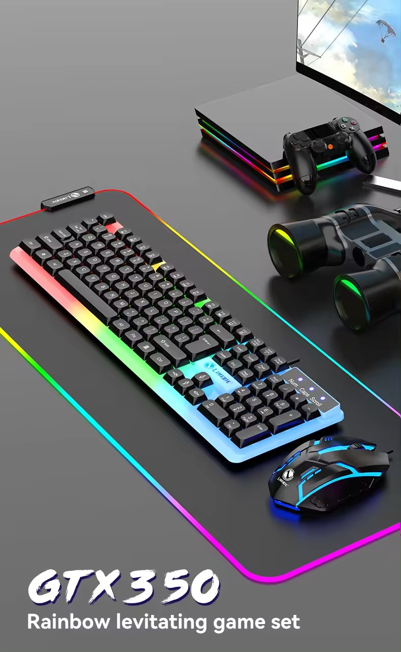 【COD】 Keyboard And Mouse Set For Laptop Colorful Rainbow Gaming USB ...