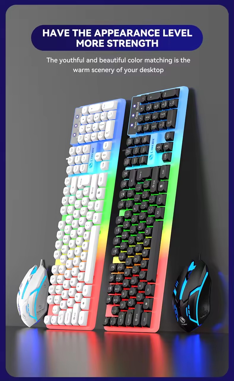 【COD】 Keyboard And Mouse Set For Laptop Colorful Rainbow Gaming USB ...