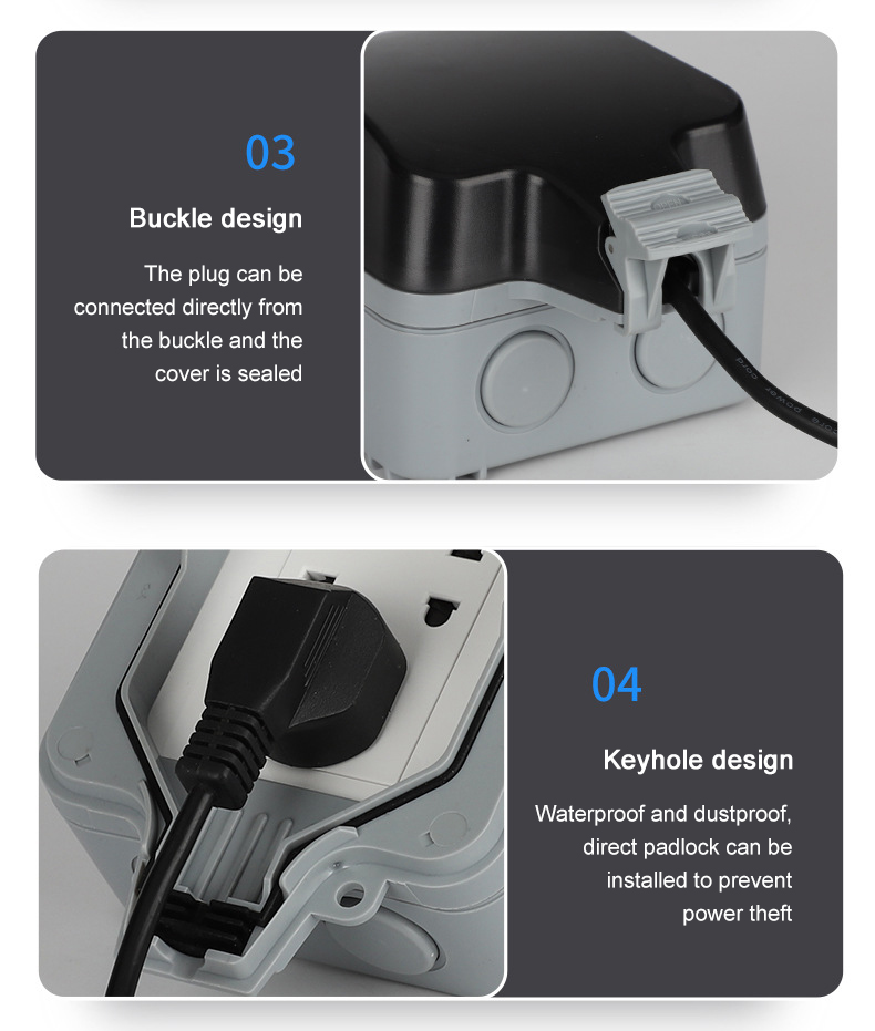 PL Waterproof Outdoor Wall Socket IP66 Outdoor Socket Waterproof ...