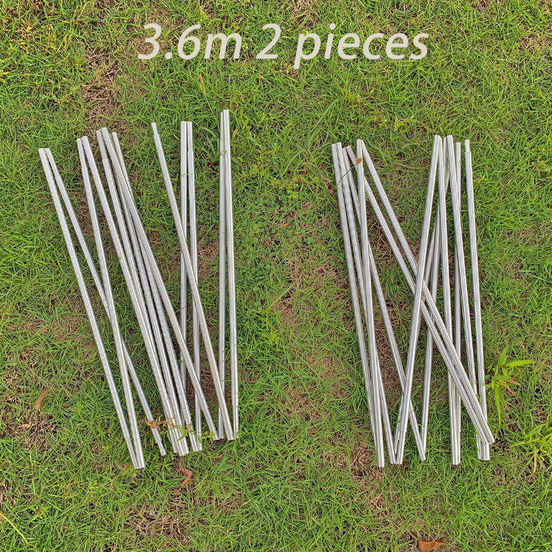 Camping Tent poles 8mm Aluminum Tent Rod 3.6m 4m 4.4m Tent Accessory ...