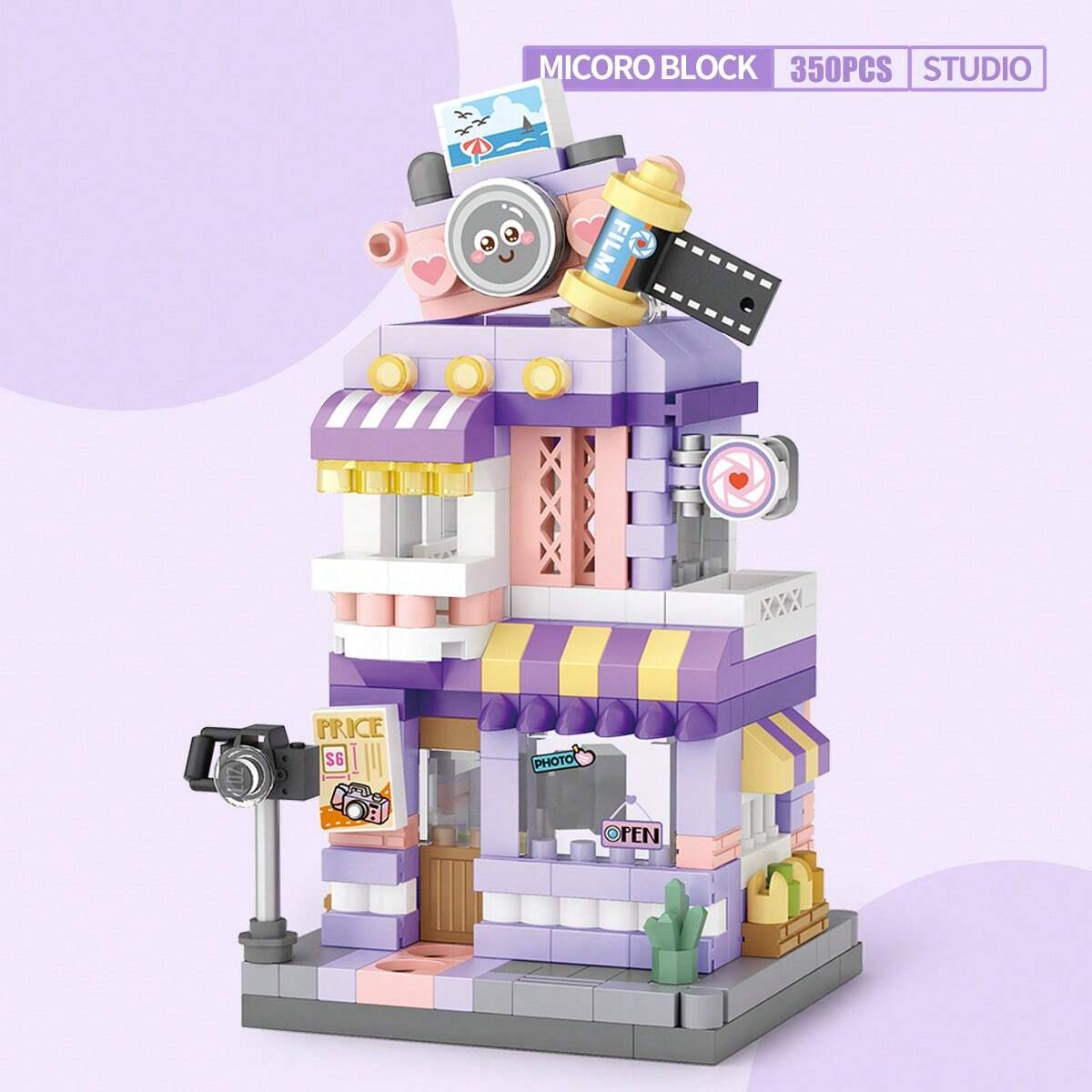 Assembled Building Blocks Mini Shop Street View Building Model Small ...