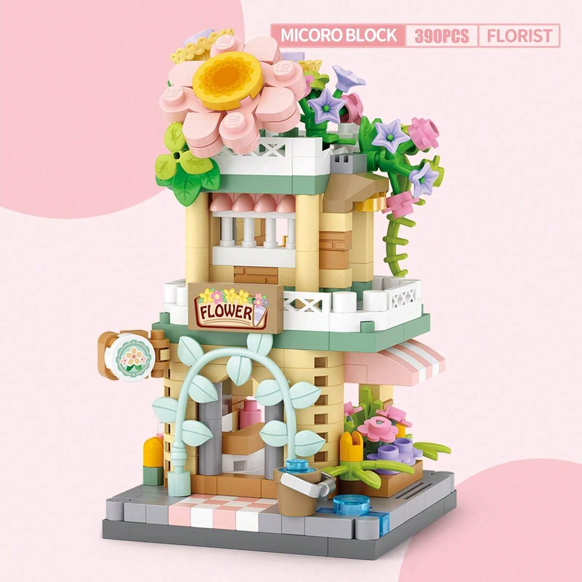 Assembled Building Blocks Mini Shop Street View Building Model Small ...
