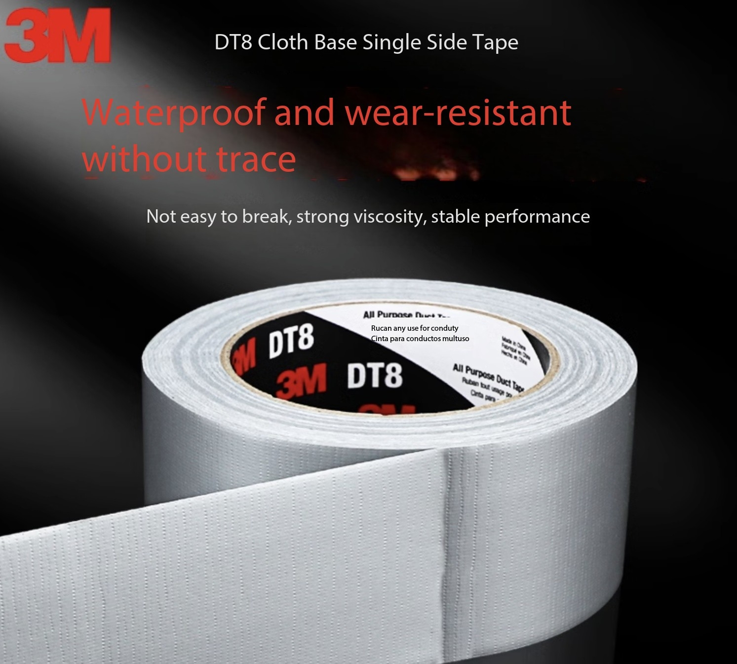 3M DT8 Duct Tape DT8 Industrial Strength Multi-Use Silver | Shopee ...