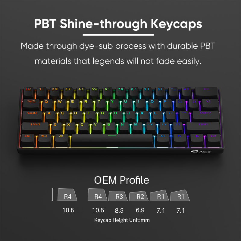 Akko 3061S HE Shine-Through,8K Hz Polling Rate Wired USB-C Solution ...