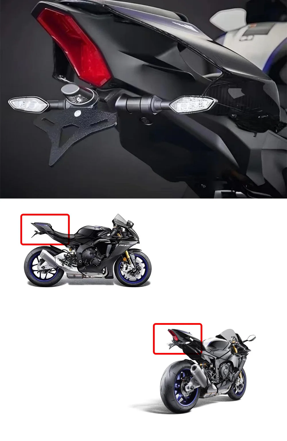 License Plate Holder For YAMAHA YZFR1 YZF R1 R1M R1S 2015-2022 2023 ...