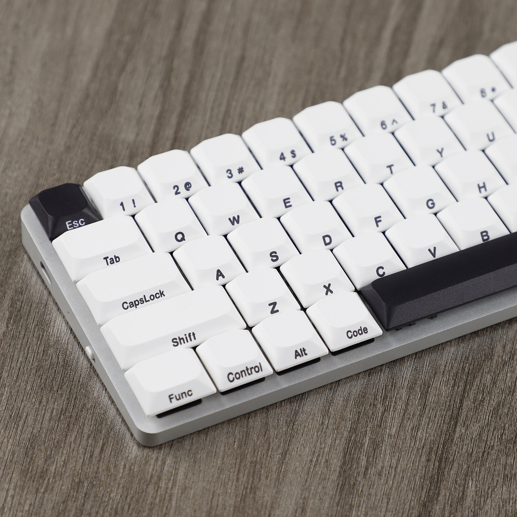 YMDK Slim Low profile MX PBT Keycap Black White Side Print Dye Sub for Nuphy 61/64/75/87/96/104 ...
