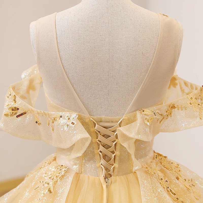 Colorful Yarn Yellow Ball Gown For JS Prom Dress Maxi Dress Long ...