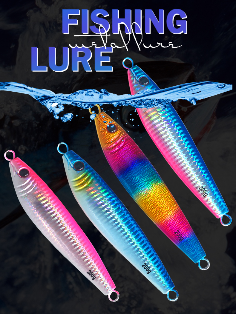 TEASER【J46】120g 150g 200g S Shape Slow Metal Jigging Lure 3D Eyes Luminous Belly Long Cast ...