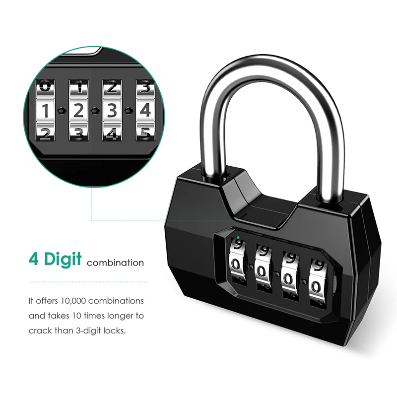 KIPRUN Combination Lock, 4 Digit Padlock, Waterproof Gate Lock for ...