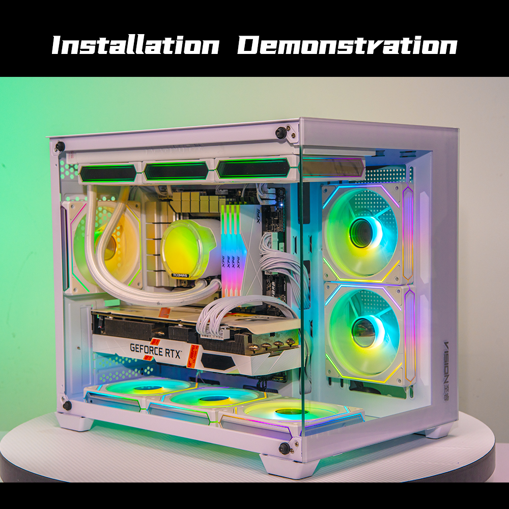 Jungle Leopard Prism 6Pro ARGB CPU Fan 120mm 3-sided Infinite Mirror 5V ...